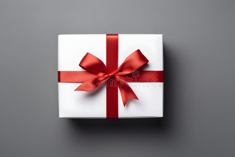 Gift Box with Red Ribbon. Generative AI Stock Illustration ...
