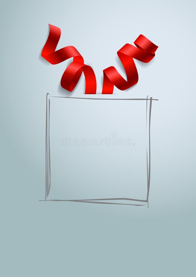 Gift Box with Red Ribbon Vector Illustration Stock Vector ...