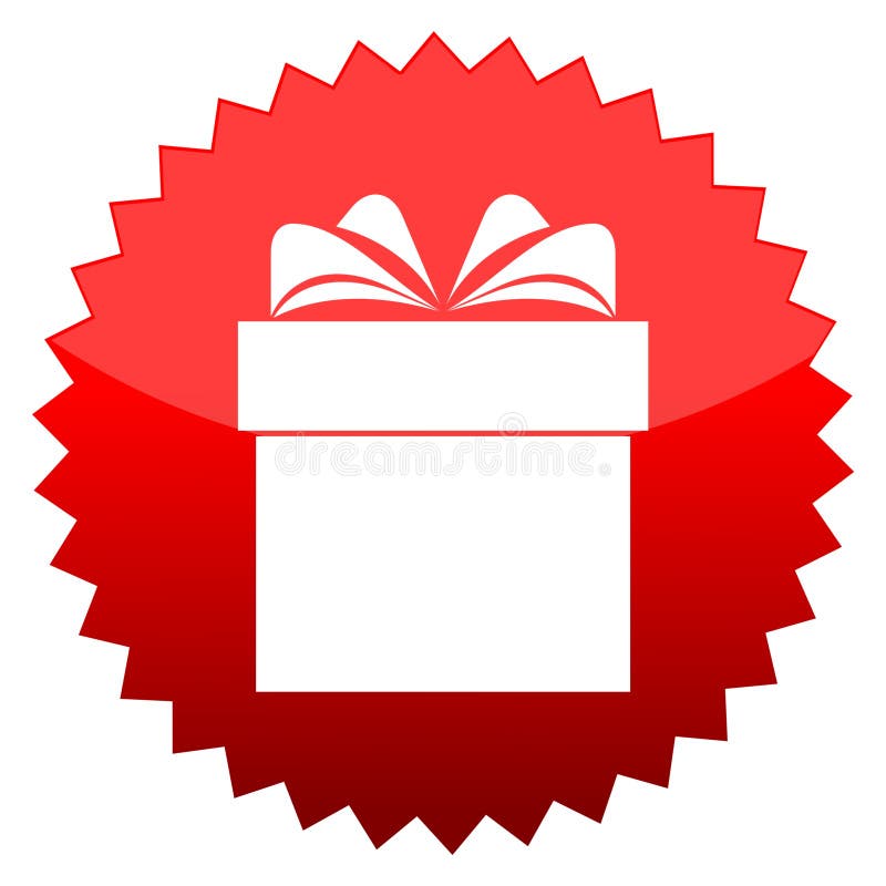 Gift box, Red sun sign stock illustration. Illustration of message ...