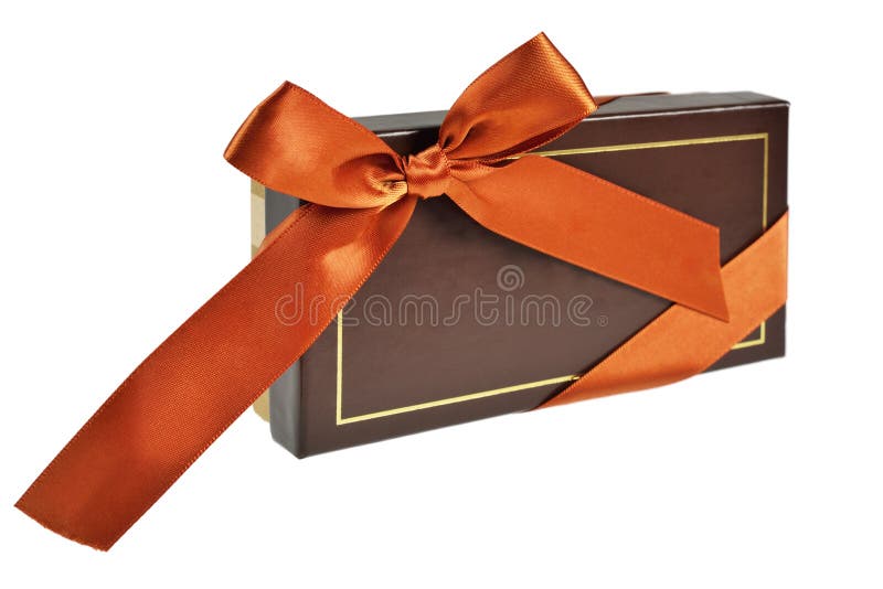 Gift Box with Ribbon and Bow Stock Photo - Image of paper, decorative ...
