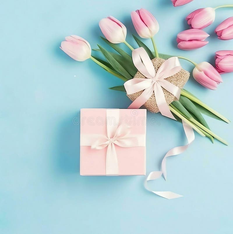 Gift Box with Ribbon and Bow Gift Box with Ribbon and Flower Gift Box ...