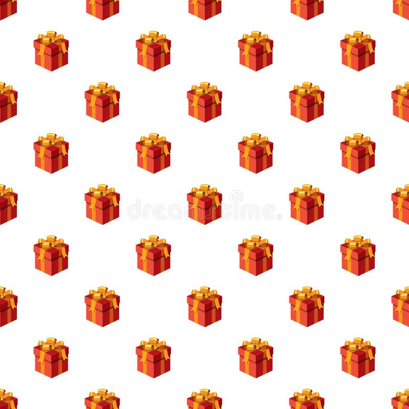 Gift Box with Ribbon and Bow Pattern Stock Vector - Illustration of ...