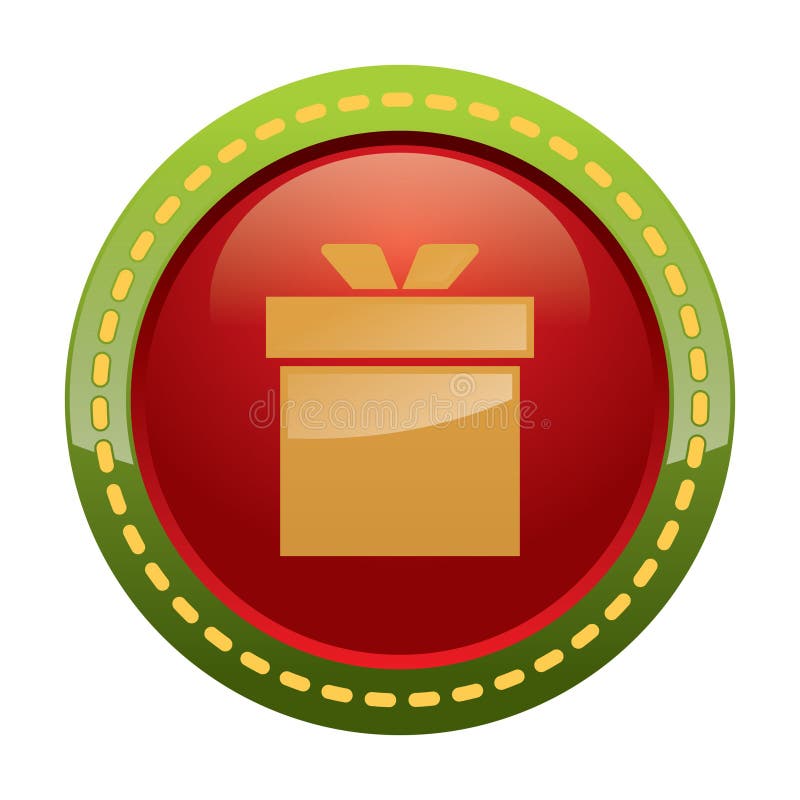 Gift Box with Ribbon Button. Vector Illustration Decorative Design ...