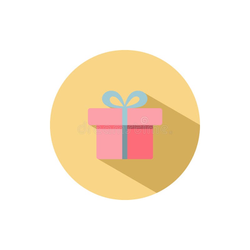 Gift. Box with Ribbon. Flat Icon in a Circle. Commerce Vector ...