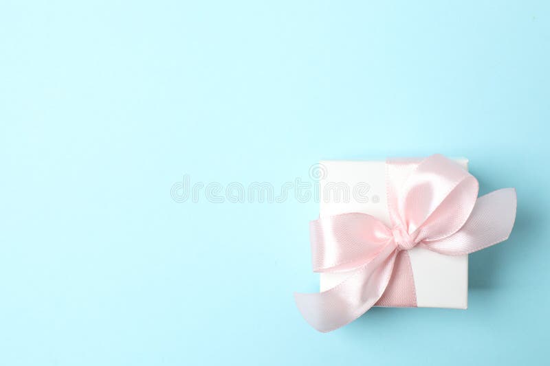 Gift Box Flat Lay, Top View. Stock Photo - Image of anniversary, flat ...