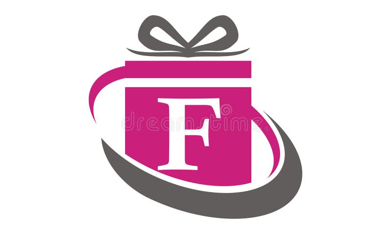 Gift Box Ribbon Letter F stock vector. Illustration of happy - 83971252