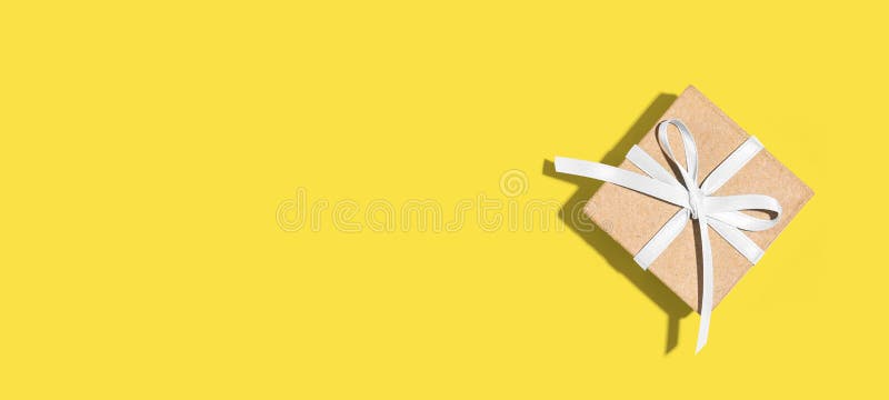 Gift Box with Ribbon Overhead View Stock Image - Image of appreciation ...