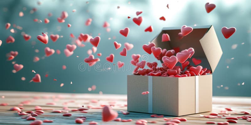 A Gift Box of Romantic Love on Valentines Day Pragma Stock Photo ...