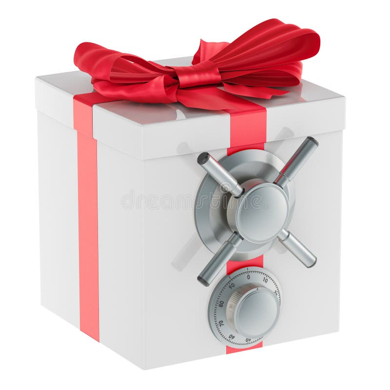 Gift Box with Safe Combination Lock and Metal Handle Safe, 3D Rendering ...