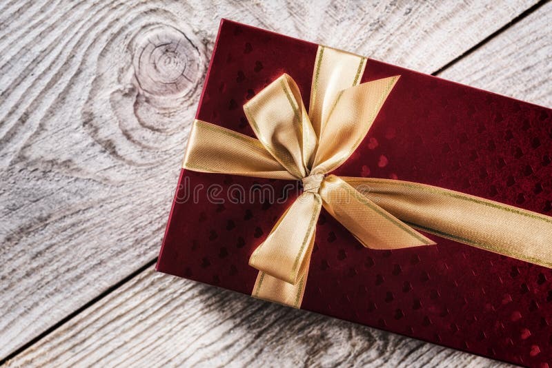 Gift box with satin ribbon stock photo. Image of anniversary - 98549282
