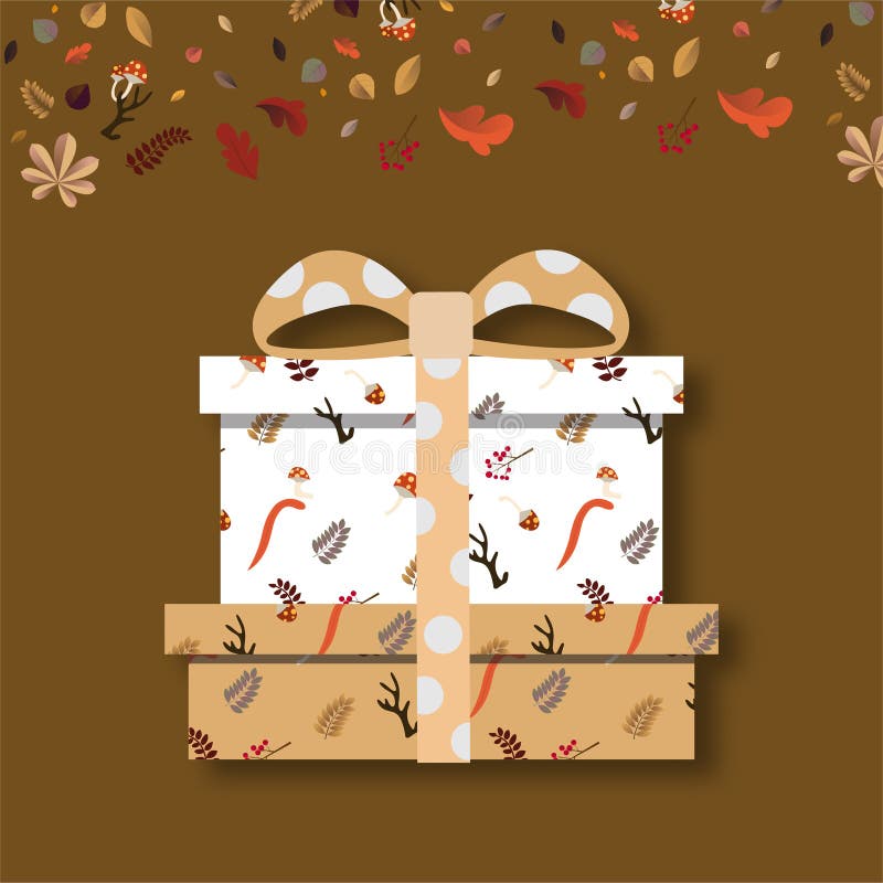 Printable Gift Box Autumn Leaves Stock Illustrations – 13 Printable ...