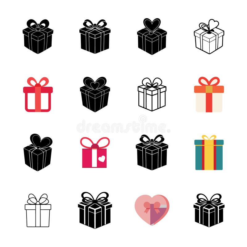 Gift Box Sets Vector Design Gift Wrapping Stock Vector - Illustration ...