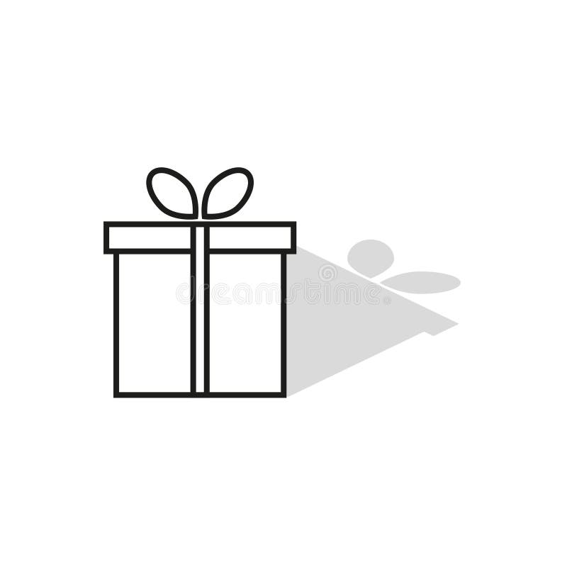 Gift Box with Shadow. Present Vector Icon. Celebration Package Symbol ...