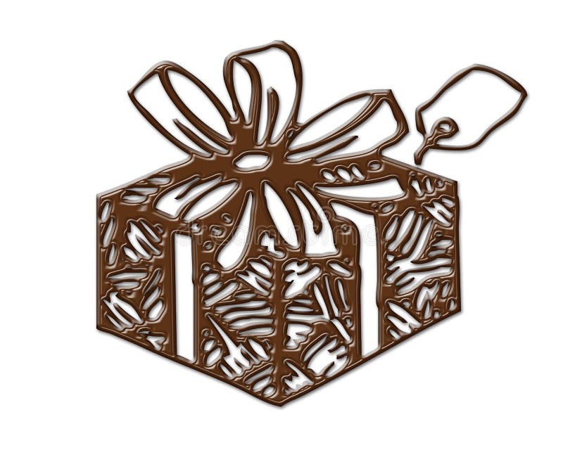 Gift Box Shape Cookies Chocolate Textures Stock Illustration ...