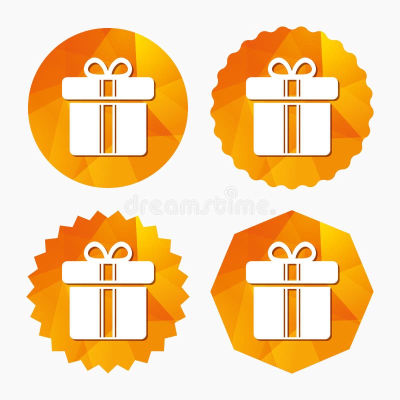 Gift Box Sign Icon. Present Symbol. Stock Vector - Illustration of ...