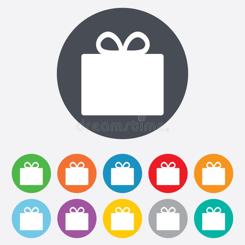 Flat gift box icons set stock vector. Illustration of gift - 42277868