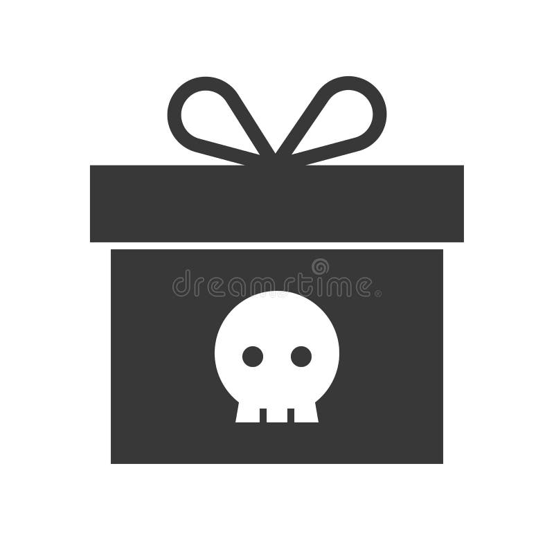 Gift Box with Skull Symbol, Halloween Related Icon Stock Vector ...