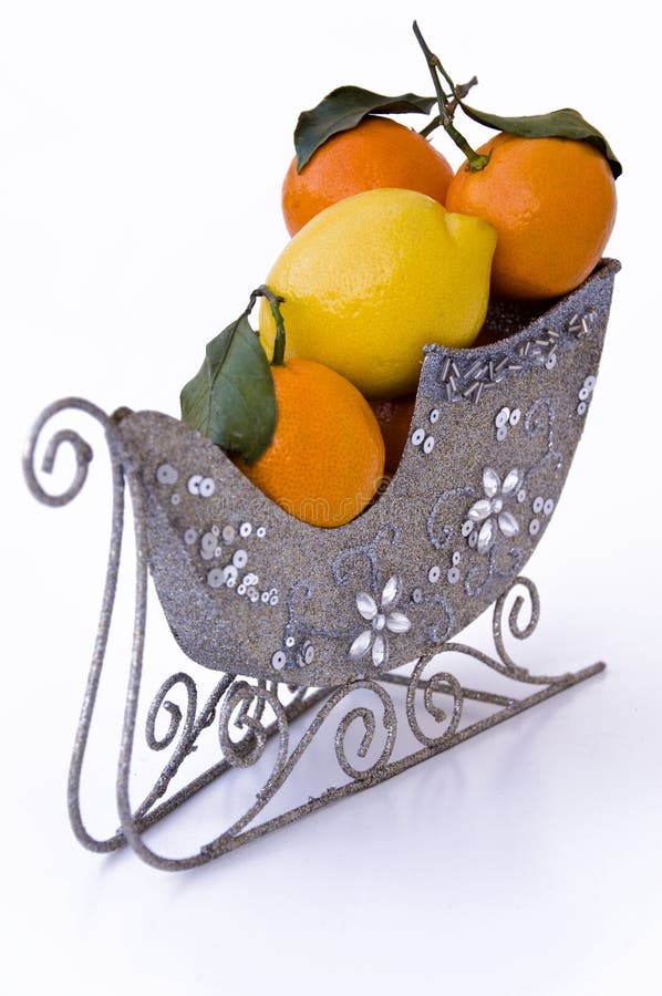 Gift box in sledge stock image. Image of gold, sledge - 11951881