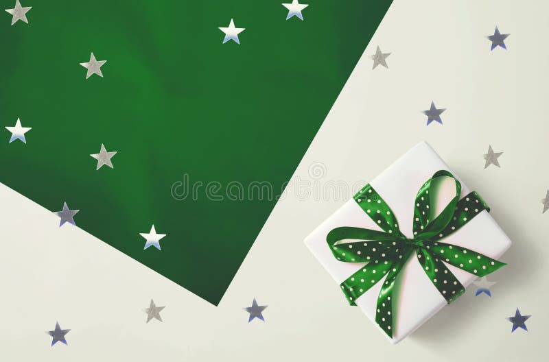 Gift box with small stars stock photo. Image of copy - 160509092