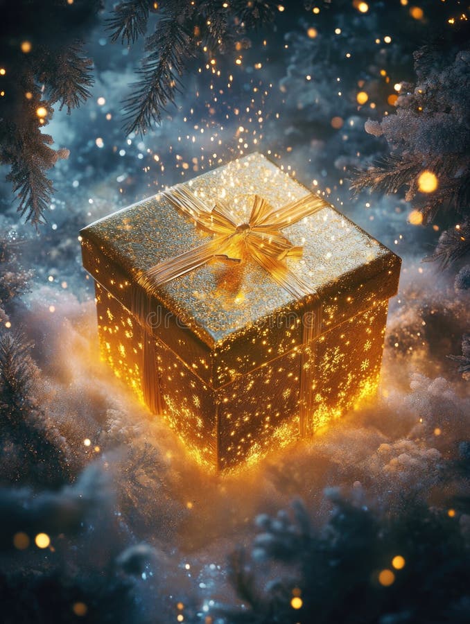 GIFT BOX in Snow stock image. Image of anniversary, season - 380406981
