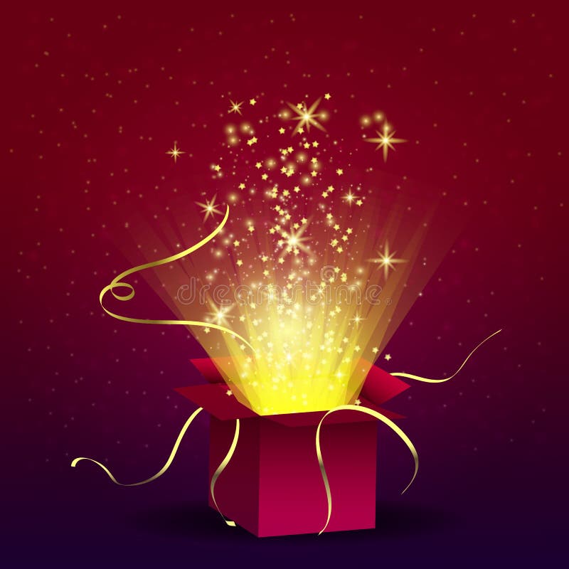 Gift Box with Sparkles. Light Vector Illustration Stock Vector ...