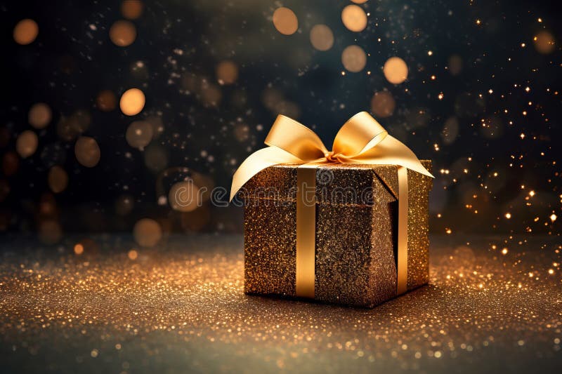 A Gift Box with a Sparkling Glitter Design Stock Illustration ...