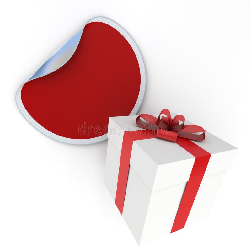 Gift box and sticker stock illustration. Illustration of sticker - 39620048
