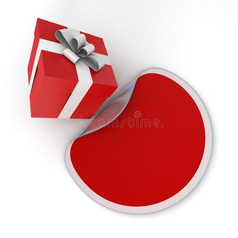 Gift box and sticker stock illustration. Illustration of sale - 41088819