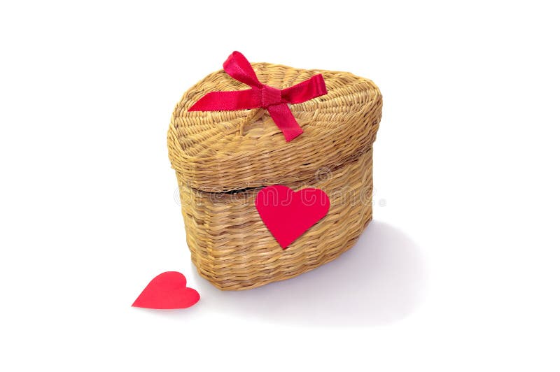 Gift in a Box of Straw Wicker Stock Photo - Image of gift, yellow: 36495044