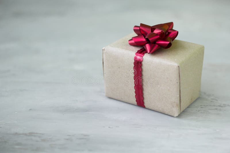 Gift box on the table stock photo. Image of space, christmas - 97116678