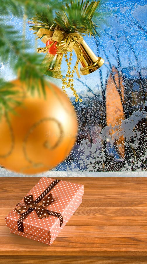 Gift Box on the Table Near the Window Stock Photo - Image of design ...