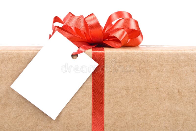 Gift box with tag stock image. Image of present, pretty - 13165967