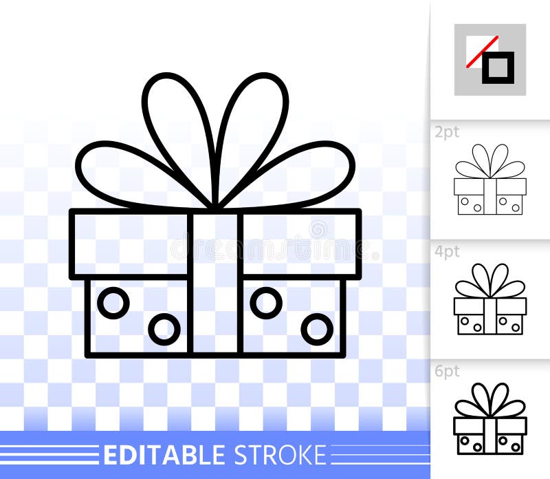 Gift Simple Black Line Vector Icon Stock Vector - Illustration of ...