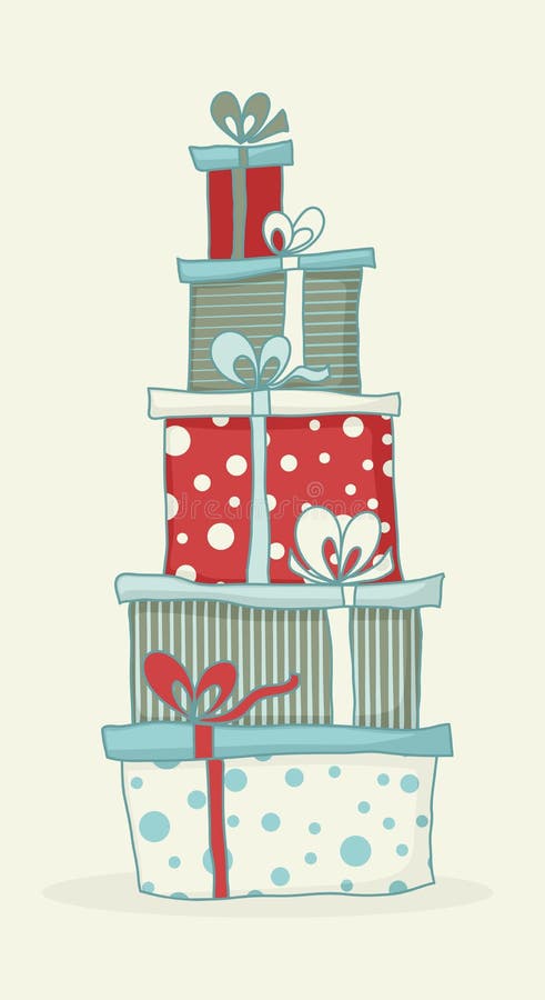 Gift box tower stock vector. Illustration of gift, packed - 20891172