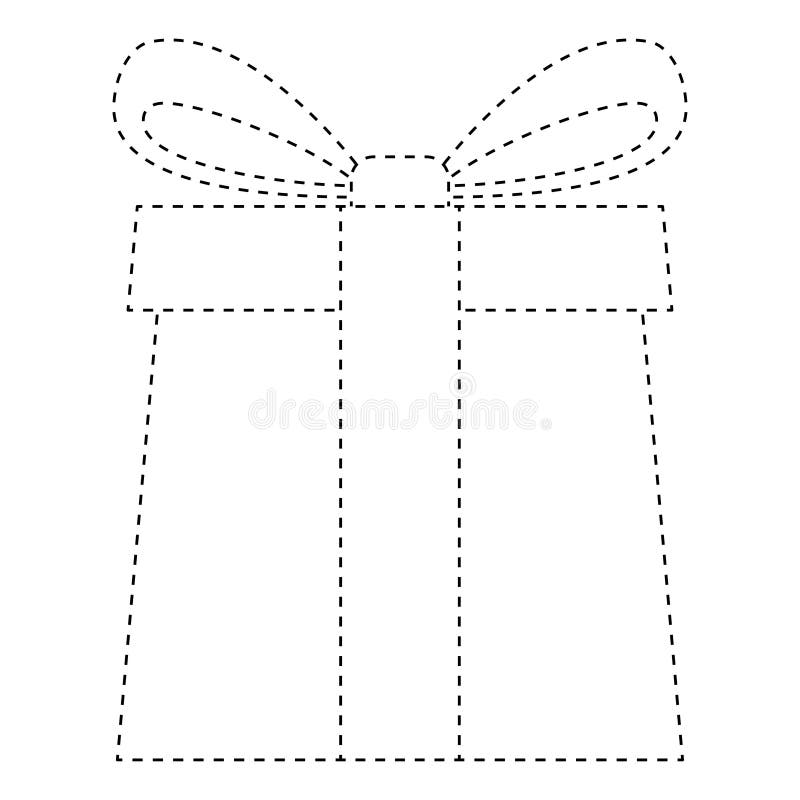 Gift Box Tracing Worksheet for Kids Stock Vector - Illustration of ...