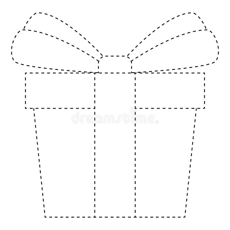 Gift Box Tracing Worksheet for Kids Stock Vector - Illustration of ...