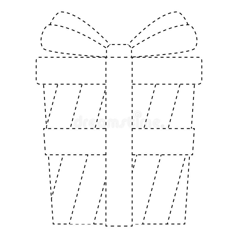 Gift Box Tracing Worksheet for Kids Stock Vector - Illustration of kids ...