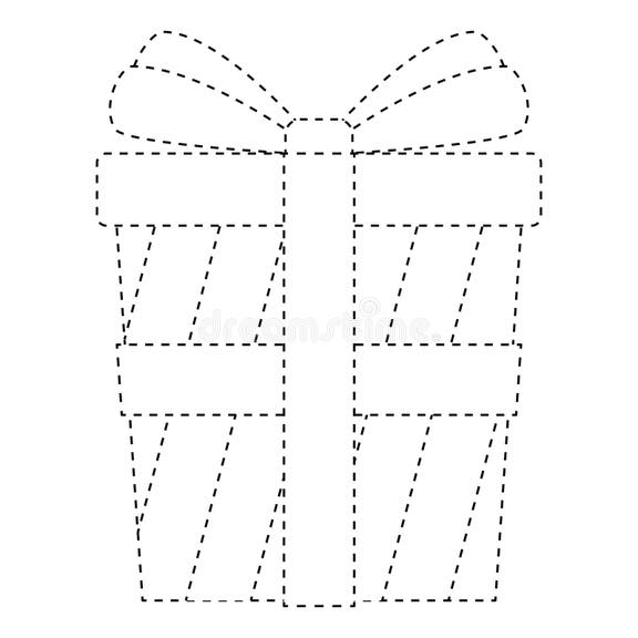 Gift Box Tracing Worksheet for Kids Stock Vector - Illustration of kids ...