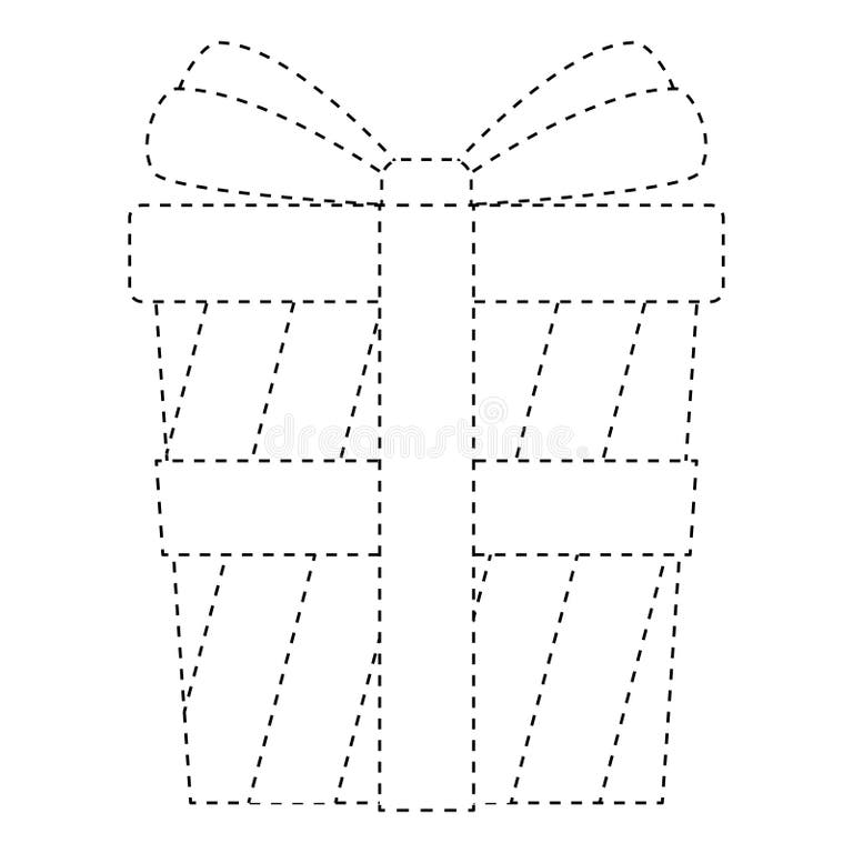 Gift Box Tracing Worksheet for Kids Stock Vector - Illustration of kids ...
