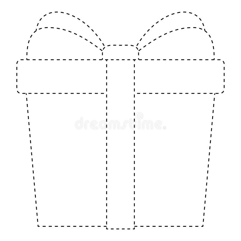 Gift Box Tracing Worksheet for Kids Stock Vector - Illustration of ...
