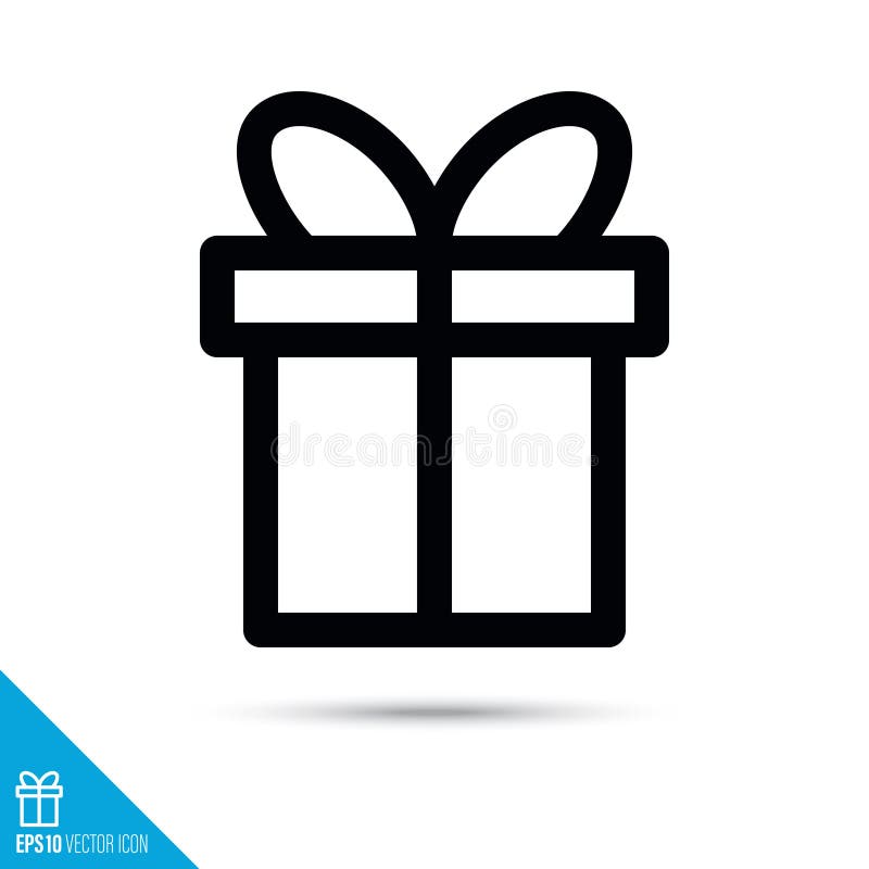 Gift Box UI Symbol Vector Line Icon Stock Vector - Illustration of ...