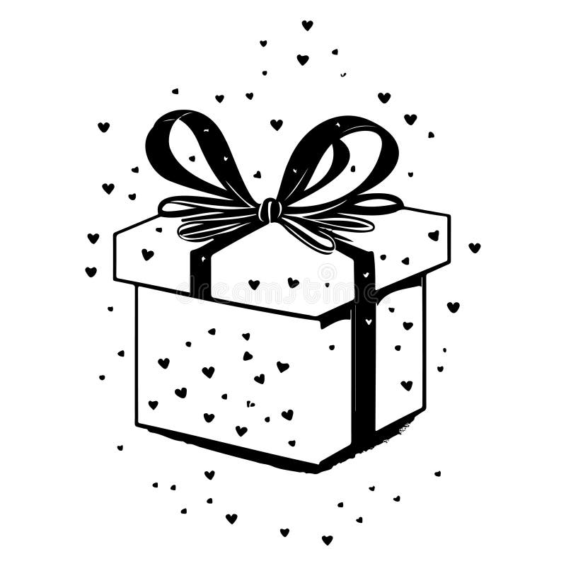 Gift Box Valentine Love Draw Black Colour Logo Symbol Perfect Stock ...