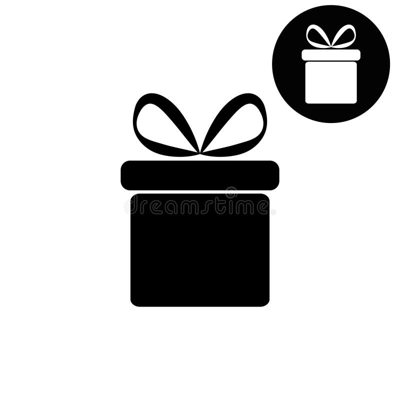 Gift Box - White Vector Icon Stock Vector - Illustration of icon ...