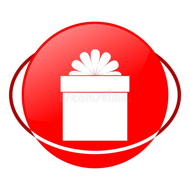 Illustration of Gift Box Sticker Icon on White Background Stock Vector ...