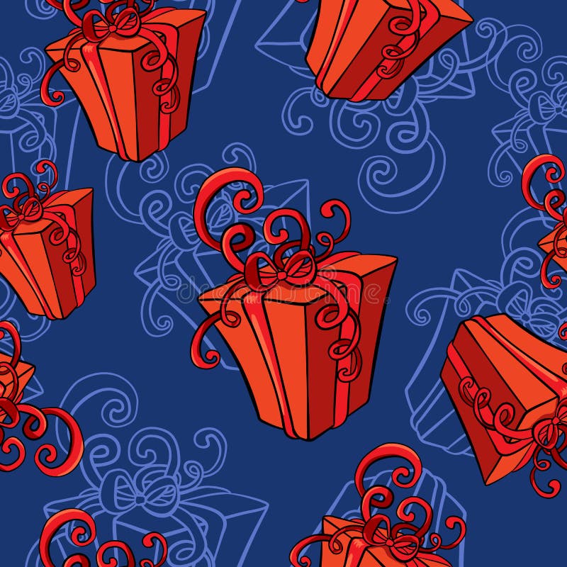Gift Box, Vector Image Seamless Pattern Background Stock Vector ...