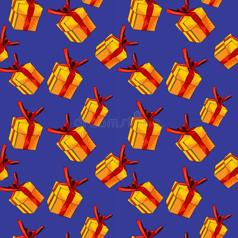 Gift Box, Vector Image Seamless Pattern Background Stock Vector ...