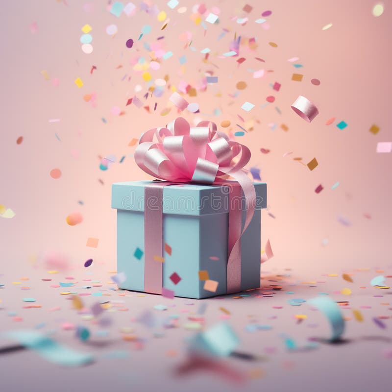 Gift box stock illustration. Illustration of open, confetti - 291282029