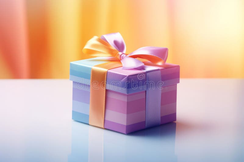 Gift Box Vivid Pastel Colors Pastel Background. AI Generated Stock ...