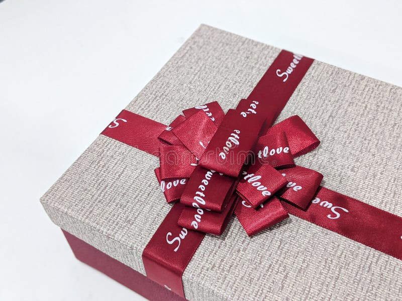 Gift box on white table stock image. Image of christmas - 166215643