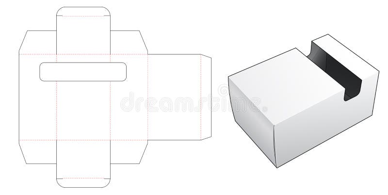 Gift Box with Window Die Cut Template Stock Vector - Illustration of ...